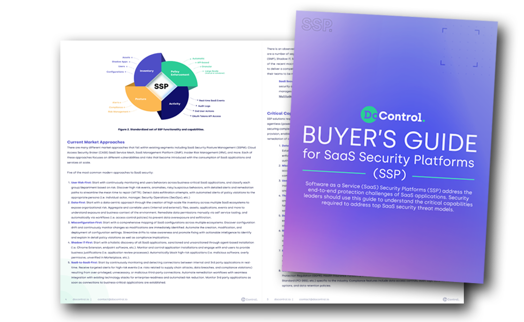 Docontrol Buyers Guide For Saas Security Platforms Ssp