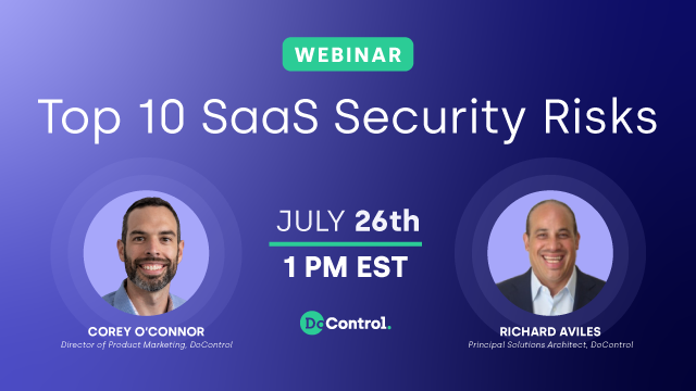 Top 10 SaaS Security Risks - Webinar Landing Page